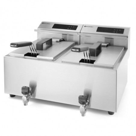 Friteuse Profi Line avec robinet de vidange numérique - 2 x 8 l ...